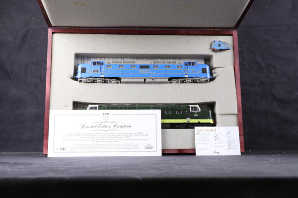Bachmann OO 32-524NRM Prototype Deltic 'DP1' Blue & 'D9002' BR Green L ...