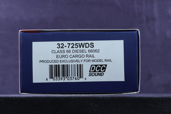 Bachmann OO 32-725WDS Class 66 66062 in Ex-EWS Euro Cargo Rail Livery ...