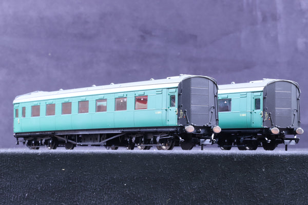 Hornby OO Rake Of 4 SR Green Push & Pull Coaches - Clark Railworks